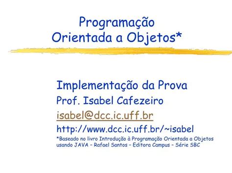 Ppt Programação Orientada A Objetos Powerpoint Presentation Free