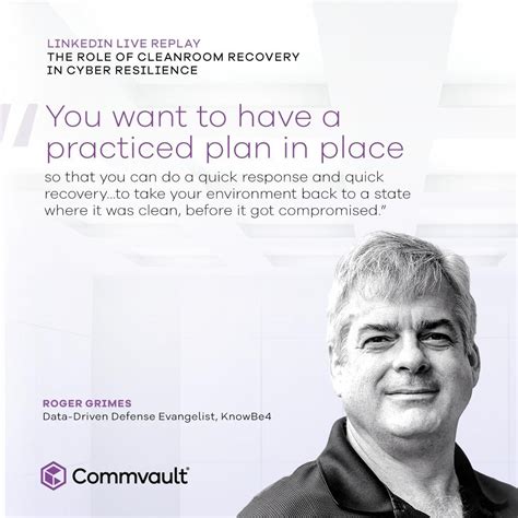 Learn About The New Commvault Cleanroom David Topp Posted On The Topic Linkedin