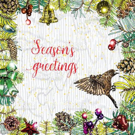 계절의 인사말 크리스마스 인사말 카드 서 예 현대 브러쉬 글자를 손으로 손으로 그린된 홀리데이 프레임 격언에 대한 스톡 벡터 아트 및 기타 이미지 Istock