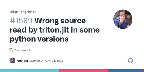 Wrong Source Read By Tritonjit In Some Python Versions · Issue 1589 · Triton Langtriton · Github