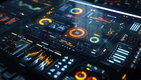 hightech interface with futuristic data visualizations and analytics