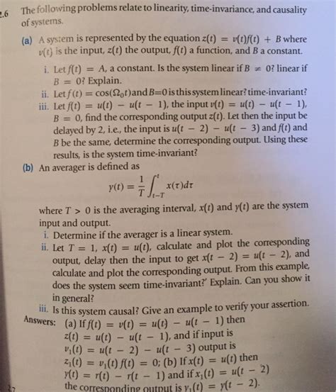 Solved The Following Problems Relate To Linearity Chegg Com