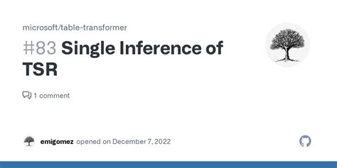 Single Inference Of Tsr · Issue 83 · Microsofttable Transformer · Github