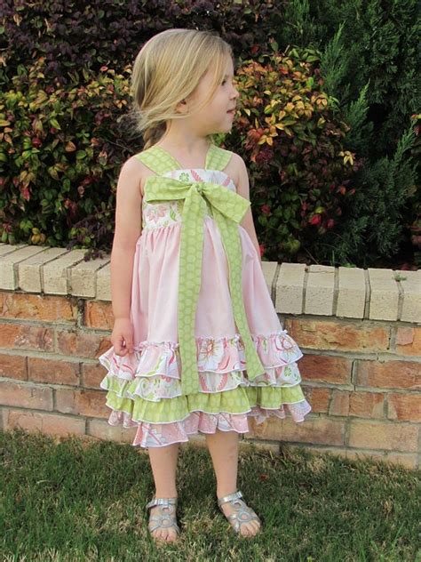 Keeleys Ruffled Bow Dress Pdf Pattern Sizes 612m To 8 Girls Etsy