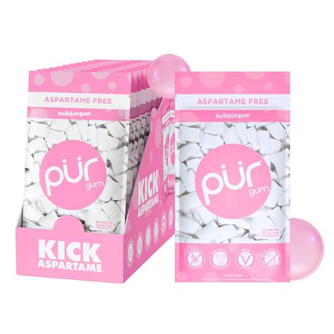 Pur Gum Aspartame Free Chewing Gum 100 Xylitol Natural Bubblegum