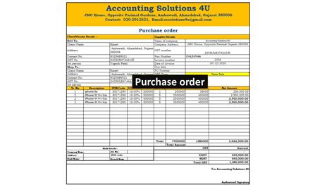 Purchase Order Template Automate Gst Calculations And Streamline