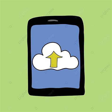 doodle style touchpad with cloud connection server synchronizing vector cloud drawing