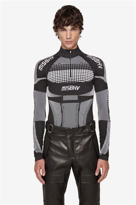 Sport Active Quarter Zip Longsleeve Black And White Rave Outfits Men White Long Sleeve Top Fashion