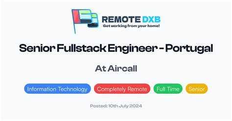 Senior Fullstack Engineer Portugal At Aircall Remote Dxb