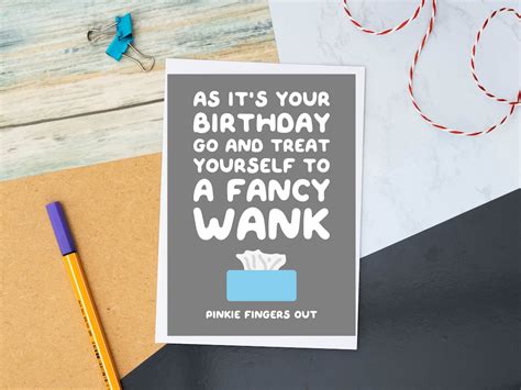 Birthday Fancy Wank Funny Birthday Card Rude Card Rude Birthday Etsy