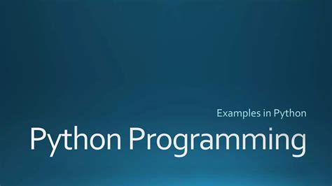 Python Programming Everydayish Examples Ppt