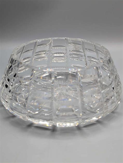 Waterford Irish Crystal Bowl Geometric Cut Design And Starburst Base In