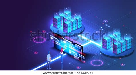 Web Hosting Concept Data Visualization Computing Stock Vector Royalty Free 1655339251