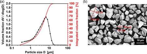 A Particle Size Distribution And B Scanning Electron Microscope SEM Download Scientific