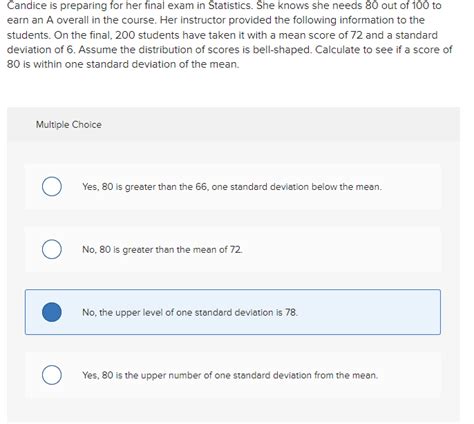 Solved Candice Is Preparing For Her Final Exam In