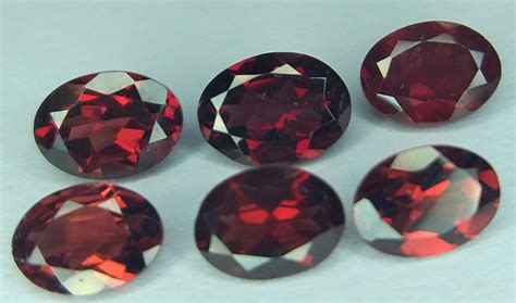Natural Red Garnet Faceted 7x5 Mm Calibrated Stone Oval Etsy