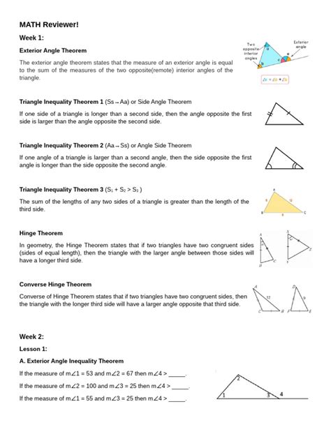Math Reviewer Pdf Triangle Euclidean Plane Geometry