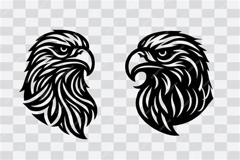 Premium Vector Black Color Eagle Head Portrait Vector Eagle Vector Art Illustration