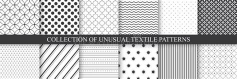 Collection Of Simple Seamless Monochrome Geometric Patterns Black And White Minimalistic