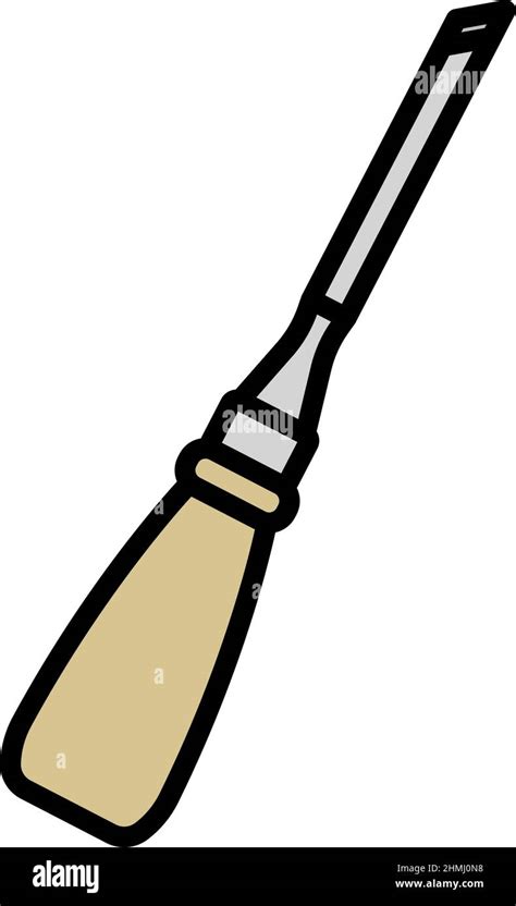 Chisel Icon Editable Bold Outline With Color Fill Design Vector Illustration Stock Vector
