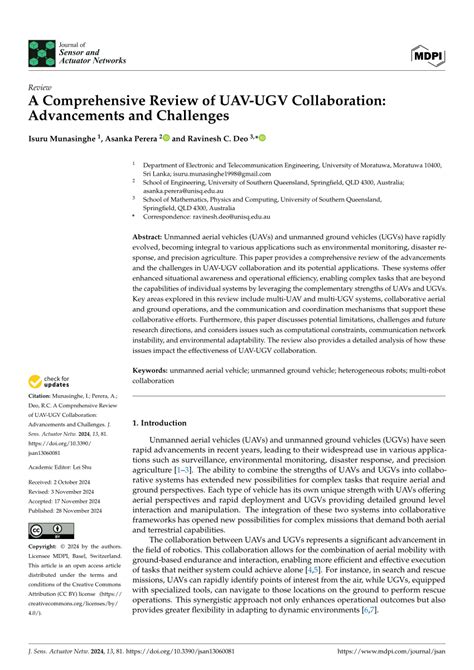 Pdf A Comprehensive Review Of Uav Ugv Collaboration Advancements And Challenges