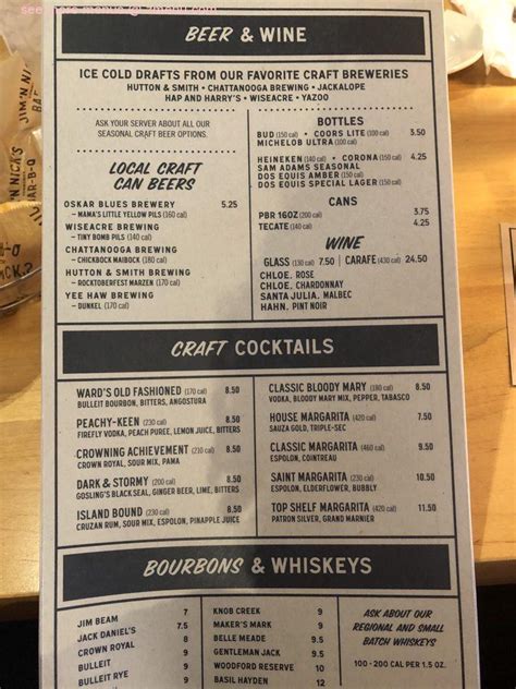 Online Menu Of Jim N Nicks Bar B Q Restaurant Chattanooga Tennessee