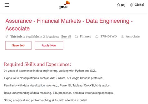 PWC Off Campus Drive 2025 Hiring Data Engineering Associate Bachelor S Degree Fresher Job List