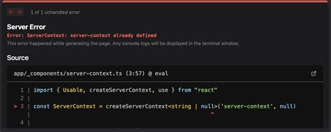 Error Servercontext Context Already Defined · Issue 55750 · Vercel