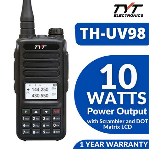 Original TYT TH-UV98 Dual Band 10 Watts Power with Scambler DOT Matrix ...