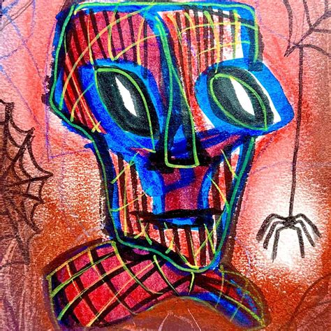 Spoder Man 6x6 Inches Paper Rdrawing