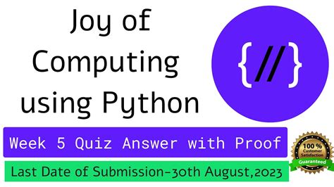 Nptel The Joy Of Computing Using Python Week 5 Quiz Assignment Answers With Proof Of Each Answer