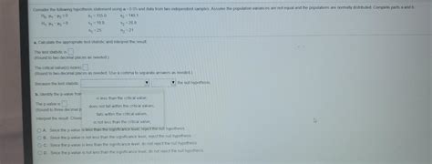 Solved Consider The Following Hypothesis Statement Using