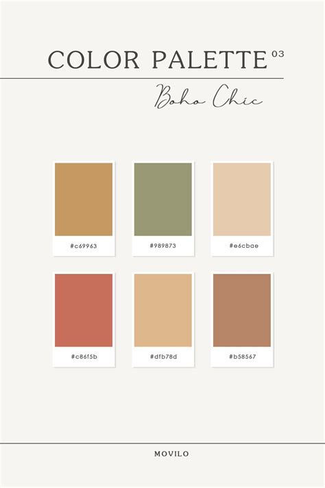 Boho Chic Color Palette Papan Warna Palet Warna Psikologi Warna