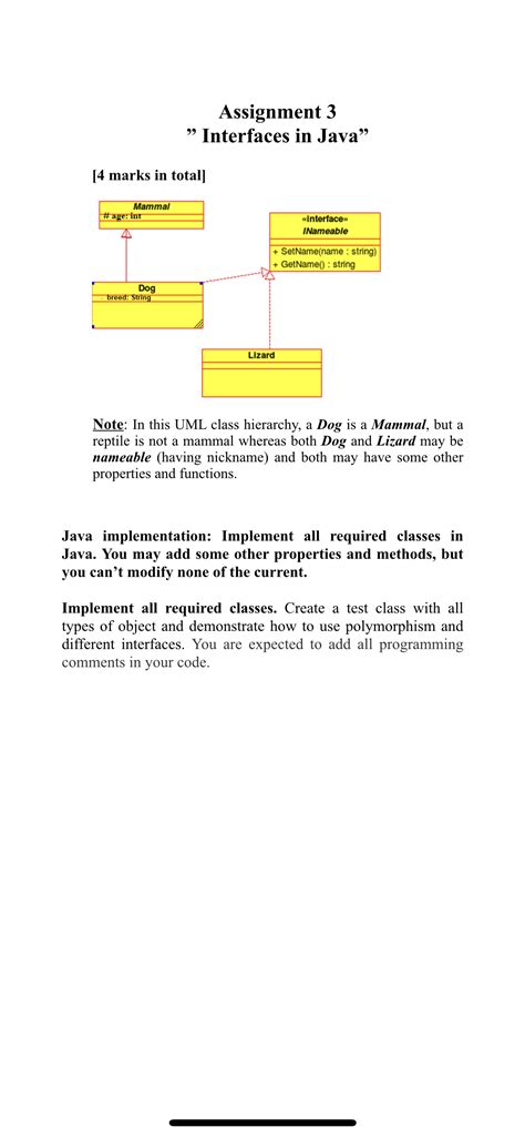 Solved Assignment 3 Interfaces In Java 4 Marks In Total