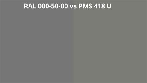 Ral 000 50 00 Vs Pms 418 U Ral Colour Chart Uk