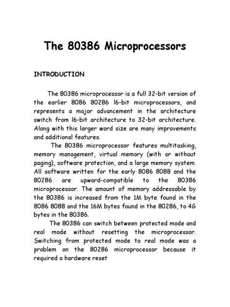 the 80386 microprocessors pdf input output microprocessor
