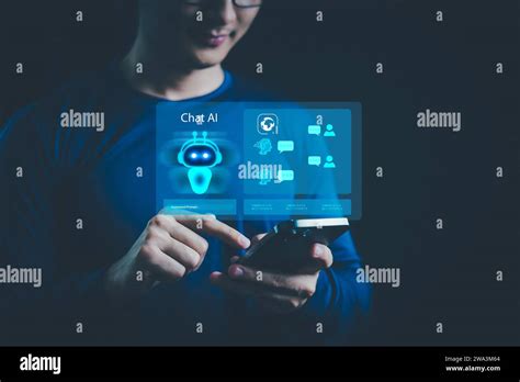 Chatbot Chat With Ai Concept Artificial Intelligence Businessman Us