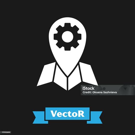 흰색 위치 작업 아이콘이 검은색 배경에서 격리되었습니다 벡터 일러스트레이션 0명에 대한 스톡 벡터 아트 및 기타 이미지 0명 개념 검색 Istock