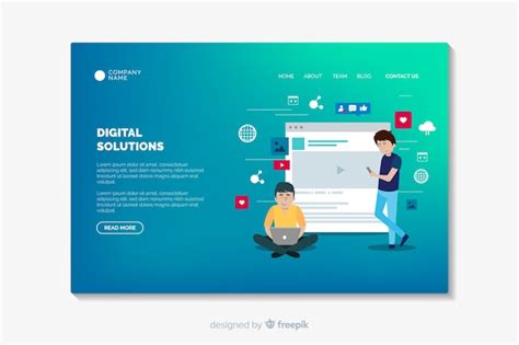 Premium Vector Landing Page Template With Gradient Shapes