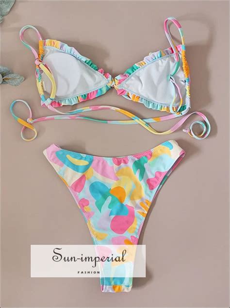 Sun Imperial Women Colorful Geometric Print 2 Piece Bikini Set With