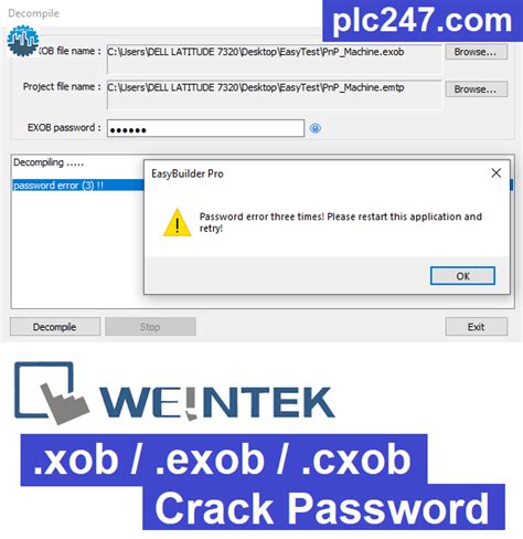 Unlock Password Decompile Exob Cxob Xob Weintek HMI Plc Com