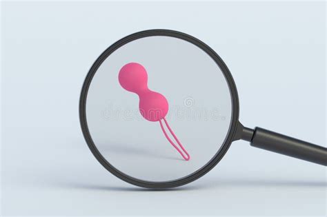 Female Sex Toy Behind Magnifying Glass Stock Illustration