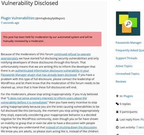 Wordpress Passwords Manager Plugin Exposes Stored Password To Anyone Logged In To Wordpress