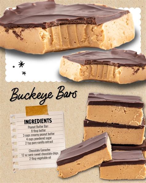 Pin By Tammy Gozdiff On Sweets In 2025 Buckeye Bars Recipe Sweet Snacks Recipes Candy