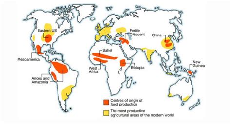 Map Of Independent Origins Of Agriculture With The Most Productive Download Scientific Diagram