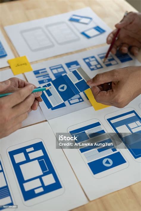 The Web Ux Ui Design Team Is Writing Code And Layers To Customize The Smartphone Front Ux Ui