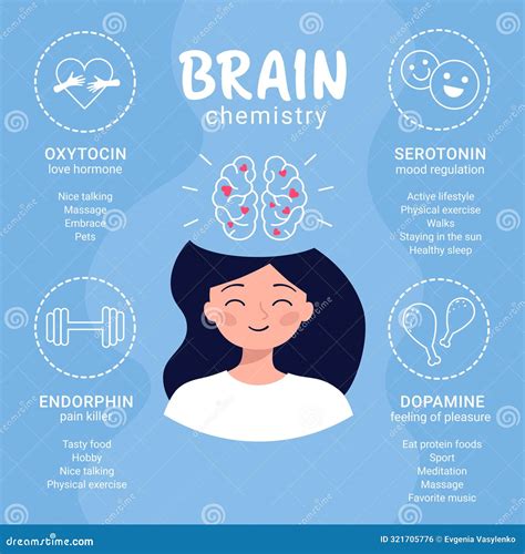 Scheme Of Happiness Hormones Oxytocin Serotonin Dopamine Endorphin
