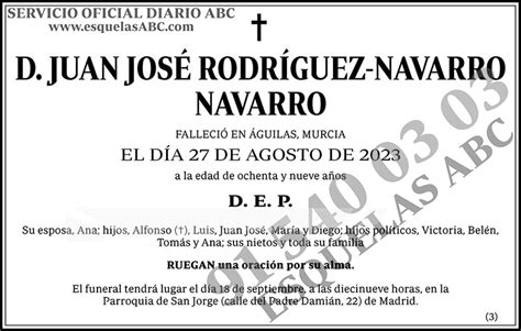Juan José Rodríguez Navarro Navarro Esquelas Abc