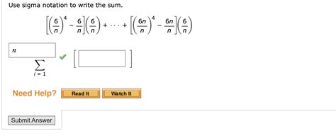 Solved Use Sigma Notation To Write The