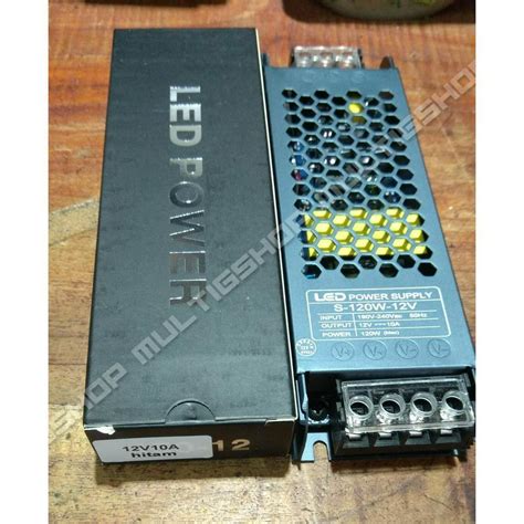 Jual LED Power Supply Switching 12V 10A Body Slim Hitam Shopee Indonesia